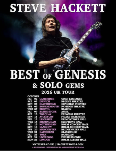 [News] Steve Hackett announces "Best of Genesis & Solo Gems 2026 UK Tour"