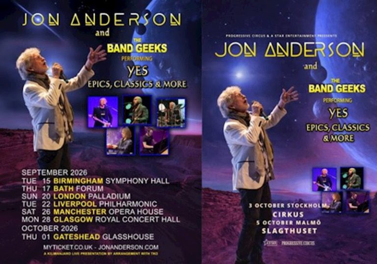 [News] Jon Anderson and The Band Geeks announce UK/Sweden tour dates 2026